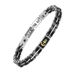 UNIQAL Bracelet 'ANCORA' male size 19 / 22 cm Gold / Black / Silver