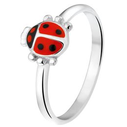 Lucardi Ring M&auml;dchen Gr&ouml;&szlig;e 43 rot / schwarz / silber