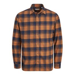 Jack & Jones JACK & JONES Button Up Shirt 'JJJoshua' male size XL marine blue / Sepia