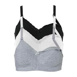 bonprix Umstand Still-BH Damen Gr&ouml;&szlig;e 75 hellgrau / graumeliert / schwarz