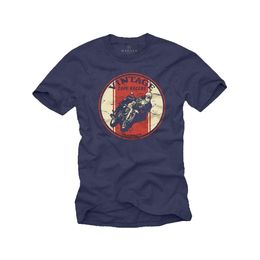 Makaya Shirt 'Biker im Kreis' Herren Gr&ouml;&szlig;e 4XL blau