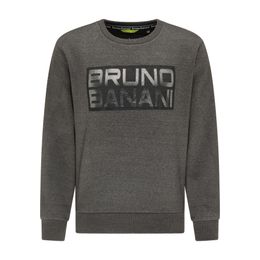Bruno Banani Sweatshirt 'WATSON' Herren Gr&ouml;&szlig;e M graumeliert / schwarz / silber