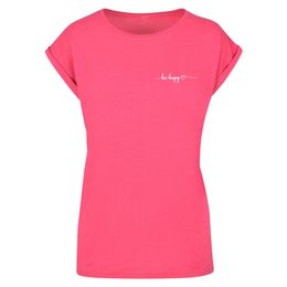 Merchcode T-Shirt 'Be Happy' Damen Gr&ouml;&szlig;e L pink