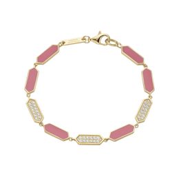 Giorgio Martello Milano Armband Damen Gr&ouml;&szlig;e 18 gold / hellpink / transparent