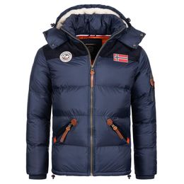 Geographical Norway Winter Jacket male size L Navy / Brown / bright red / Off white