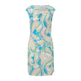 s.Oliver BLACK LABEL Kleid Damen Gr&ouml;&szlig;e 46 ecru / dunkelbeige / blau / mandarine Sommerkleid