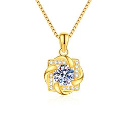 Staufergold Kette 'Moissanit Halskette &bdquo;Eleganter Solit&auml;r&ldquo; 1 ct' Damen Gr&ouml;&szlig;e Onesize gold