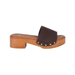 Desa Slippers 'Pantoletten mit Blockabsatz' female size 37 Brown