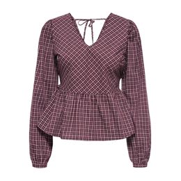 Jacqueline de Yong JDY Bluse 'JDYVilda' Damen Gr&ouml;&szlig;e L hellgrau / weinrot / wei&szlig;