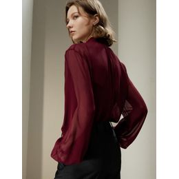 Lilysilk Bluse 'Georgette Bluse mit Bindekragen' Damen Gr&ouml;&szlig;e XL rot