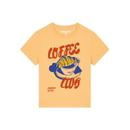 Watapparel T-Shirt 'Coffee Club' Damen Gr&ouml;&szlig;e M blau / rostbraun / goldgelb