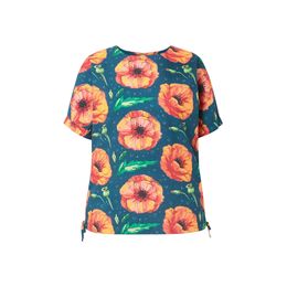 Ulla Popken Bluse Damen Gr&ouml;&szlig;e XXXL/4XL petrol / mischfarben