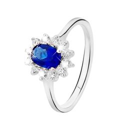Lucardi Ring female size 57 Blue / Silver / Transparent