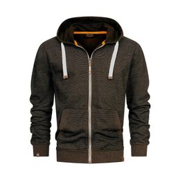 INDICODE JEANS Zip-Up Hoodie ' Baustian ' male size S Brown