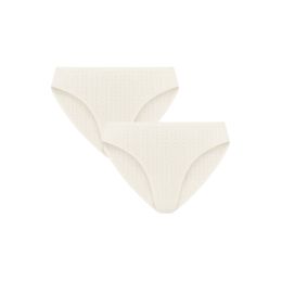 Albero Natur Slip 'Bio-Baumwoll-Slip Jacquard - 2er Pack' Damen Gr&ouml;&szlig;e S naturwei&szlig;