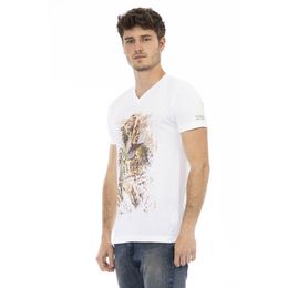 Trussardi T-Shirt Herren Gr&ouml;&szlig;e M creme / goldgelb / dunkelgrau / wei&szlig;