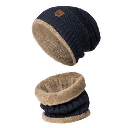 INDICODE Jeans Schal und M&uuml;tze 'Siracusa Hoddie' Herren Gr&ouml;&szlig;e One Size navy / braun