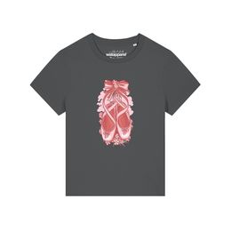 Watapparel T-Shirt 'Ballettschuhe' Damen Gr&ouml;&szlig;e XS anthrazit