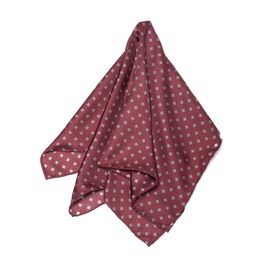 MayTree Scarf 'Seidentuch handrolliertes Herrenseidentuch aus Twill-Seide, 53x53 dezente Muster weinrot' male size One size Ruby red