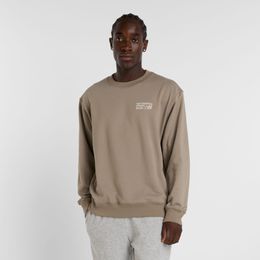 New Balance Sweatshirt 'Athletics Premium' Herren Gr&ouml;&szlig;e XL taupe / wei&szlig;