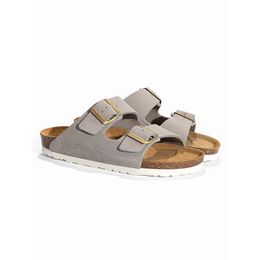 BACKSUN Leder-Pantoletten "Bali" in Grau - 62% | Gr&ouml;&szlig;e 37 | Damen-pantoletten