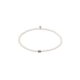 Kuzzoi Perlen-Armband Herren Gr&ouml;&szlig;e 19 silber / perlwei&szlig;