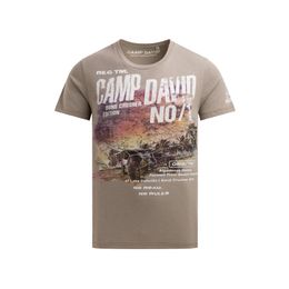 CAMP DAVID T-Shirt Rundhals mit Photoprint Herren Gr&ouml;&szlig;e XL braun