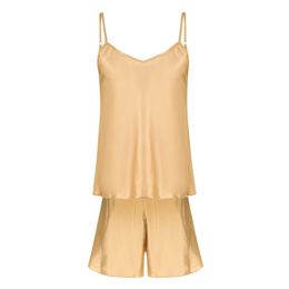 Evoni Pajama 'Set aus Satin' female size S Gold
