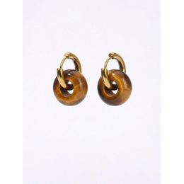 Nemomatheo Ohrringe 'Himmelskreis' Damen Gr&ouml;&szlig;e 2.5 cm x 2.5 cm braun