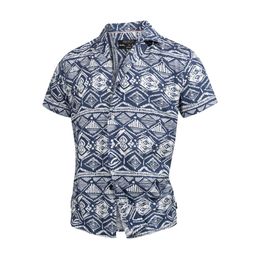 INDICODE Jeans Hemd 'Frey' Herren Gr&ouml;&szlig;e L navy / wei&szlig;
