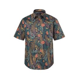 JP1880 Button Up Shirt male size 4XL Beige / Dark brown / Emerald / Light orange