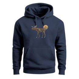 Neverless Sweatshirt 'Elch Polygon' Herren Gr&ouml;&szlig;e XXXL navy