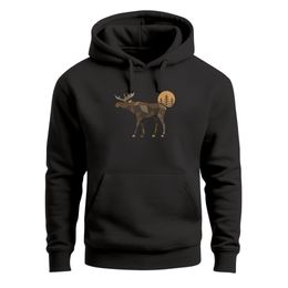 Neverless Sweatshirt 'Elch Polygon' Herren Gr&ouml;&szlig;e XS schwarz