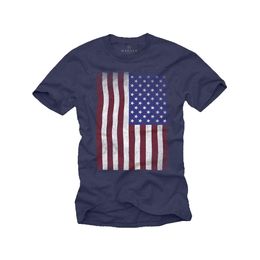 MAKAYA Shirt 'USA Flagge' male size M Blue
