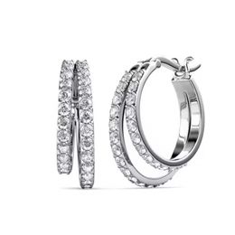 Rougemont Jewellery Ohrringe 'Funkelnde Kristall Creolen Ohrringe' Damen Gr&ouml;&szlig;e One Size silber