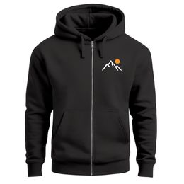 Neverless Zip-Up Hoodie 'Mountain Sun' male size M Black