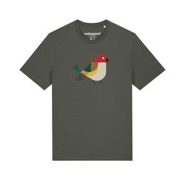 Watapparel Shirt ' Vogel ' male size M Khaki / Mixed colors