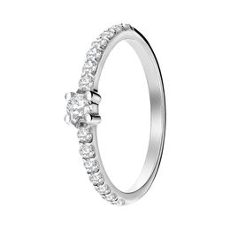 Lucardi Ring 'Statement' Damen Gr&ouml;&szlig;e 58 silber / transparent