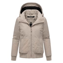 Marikoo Damen Winterjacke Mooni 16 im sportlichen Bomber-Stil mit Kapuze