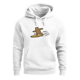 Neverless Sweatshirt 'Surfing Bear' Herren Gr&ouml;&szlig;e XXL wei&szlig;