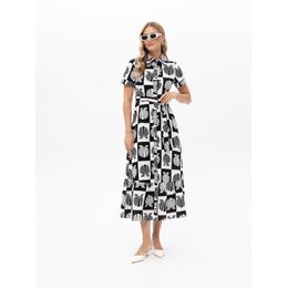 Passioni Sommerkleid 'Hemdblusenkleid in Schwarz- Wei&szlig;' Damen Gr&ouml;&szlig;e 40 schwarz