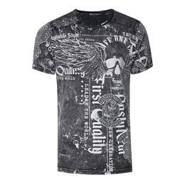 Rusty Neal T-Shirt Herren Gr&ouml;&szlig;e L dunkelgrau / wei&szlig;