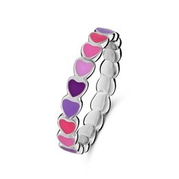 Lucardi Ring M&auml;dchen Gr&ouml;&szlig;e 43 lila / pink / magenta / hellpink / silber