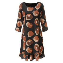 Aniston Selected Kleid Damen Gr&ouml;&szlig;e 48 braunmeliert / schwarz Sommerkleid