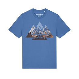 Watapparel Shirt 'Geometric Landscape' male size XS Blue / Mixed colors