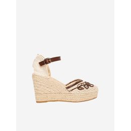 Alhamas Strap Sandals 'Alpargata Cu&ntilde;a 10 cm' female size 38 Brown