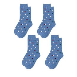 Albero Natur Socken 'Bio-Baumwoll-Kindersocken-4er Pack' M&auml;dchen Gr&ouml;&szlig;e 21/23 ultramarinblau