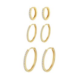 Hey Happiness Ohrringe 'Clear Trio' Damen Gr&ouml;&szlig;e One Size gold