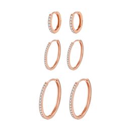 Hey Happiness Ohrringe 'Clear Trio' Damen Gr&ouml;&szlig;e One Size rosegold