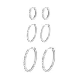 Hey Happiness Ohrringe 'Clear Trio' Damen Gr&ouml;&szlig;e One Size silber